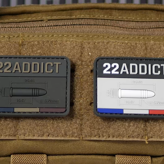 Ecusson patch velcro munition 22 LR ADDICT BROWN – Bullet Addict
